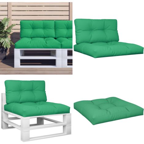 Coussins de palette lot de 2 vert tissu - Coussins Exterieurs ...