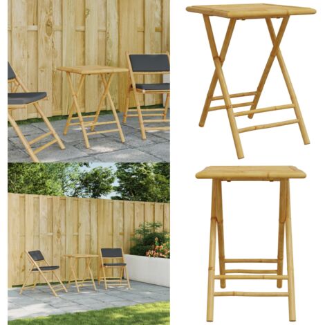 Table de jardin pliable 55x55x75 cm bambou - Table De Jardin Pliable ...