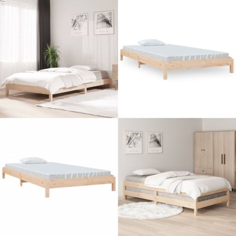 Lit empilable sans matelas 100x200 cm bois massif de pin - Lit En Bois ...