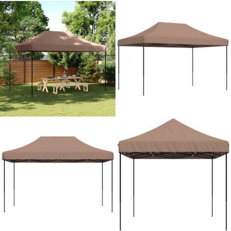 Tente de réception pliable escamotable marron 440x292x315 cm - Tents ...