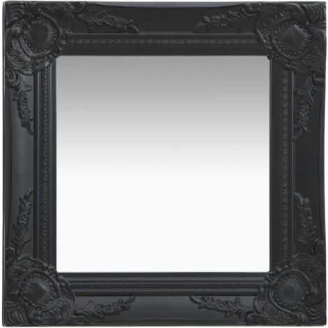 Miroir mural style baroque 40x40 cm noir - Miroir Mural - Miroir ...