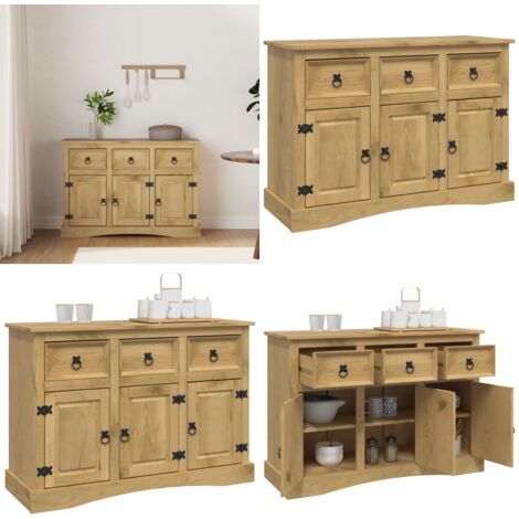Buffet Corona 115x43x79,5 cm bois massif pin mexicain - Buffet ...