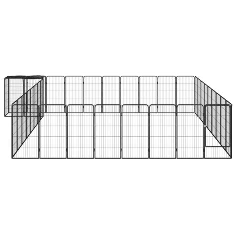 Parc pour chien 38panneaux Noir 50x100cm Acier enduit de poudre - Parc ...