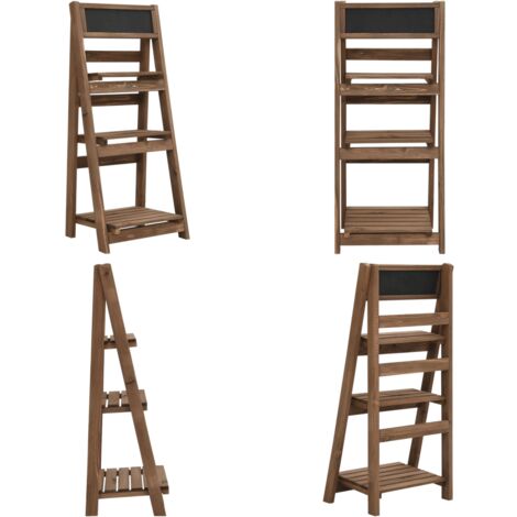 Support plante à 3 niveaux en pin avec tableau noir de 40x30x90 cm ...