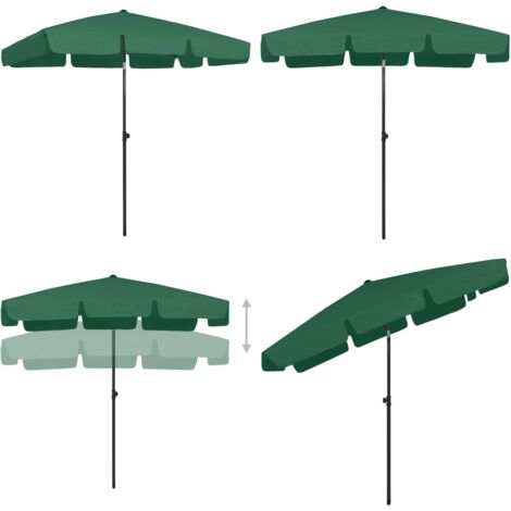 Parasol de plage vert 200x125 cm - Parasol De Plage - Parasol Vert ...