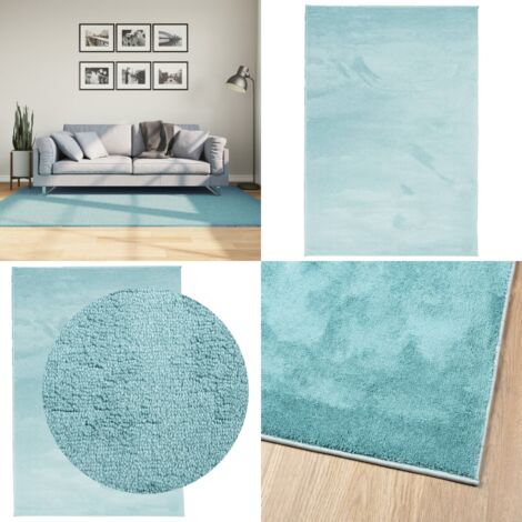 Tapis OVIEDO à poils courts vert 140x200 cm - Tapis Salon - Tapis ...