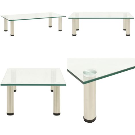 322763 TV Stand Transparent 60x35x17 cm Tempered Glass - Meuble Tv ...