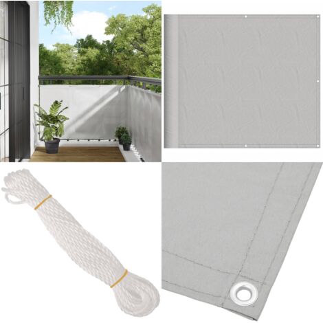 Écran de balcon gris clair 90x500 cm 100% polyester oxford - Paravent ...