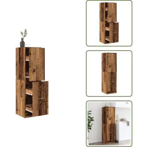 Armoire d'apothicaire vieux bois 40x41x144,5 cm bois ingénierie ...