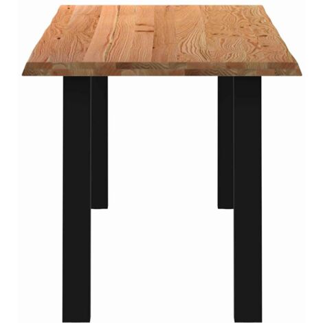 Table à manger et bord naturel bois massif chêne rectangulaire - Table ...