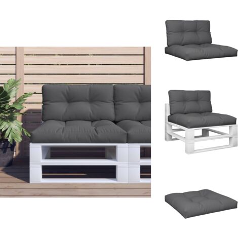 Coussins de palette lot de 2 anthracite tissu - Coussins De Terrasse ...