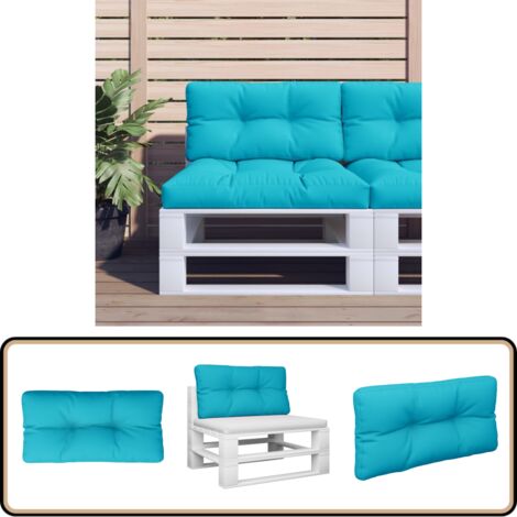 Coussin de palette turquoise 80x40x12 cm tissu - Coussin Exterieur ...