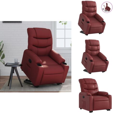 Fauteuil inclinable Rouge bordeaux Similicuir - Fauteuil Inclinable - Fauteuil Relax - Fauteuil ...