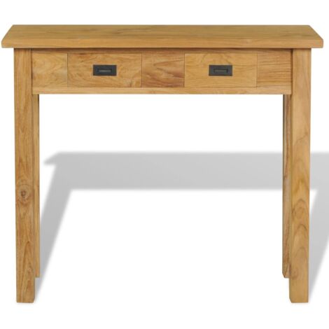 Table console teck massif 90x30x80 cm - Table Basse - Meuble Colonial ...