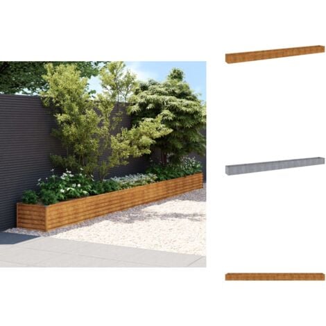 Lit surélevé de jardin 580x50x36 cm acier corten - Lit Surélevé ...