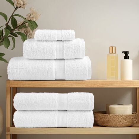 The Living Store Essuie-mains de qualité supérieure SOLUND 2 pcs blanc ...