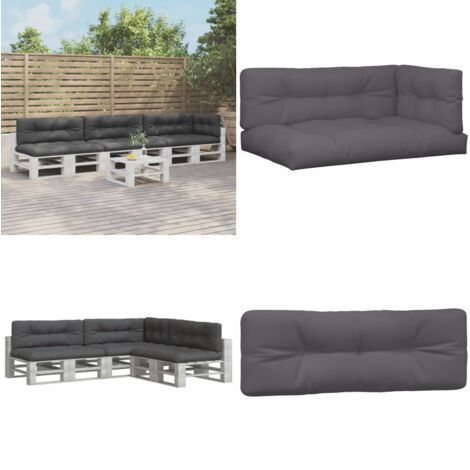 Coussins de palette lot de 7 anthracite tissu - Coussins De Patio ...