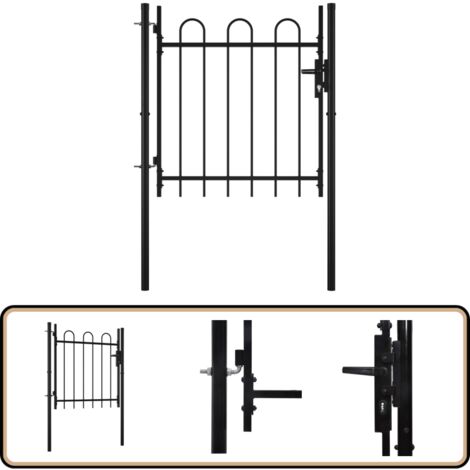 Portail simple avec haut arrondi 100 x 75 cm - Portail De Jardin ...