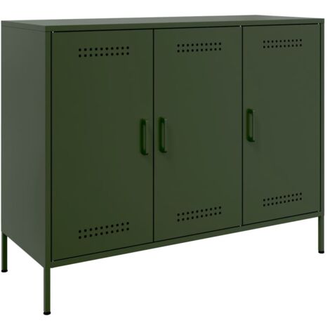 Buffet vert olive 100,5x39x79 cm acier - Buffet Industriel - Meuble ...