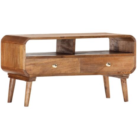 Meuble TV 90x35x47 cm Bois massif de manguier - Support TV - Supports ...