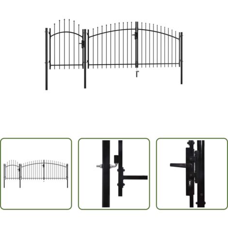Portail de jardin occultant en acier traité vidaXL Woerden 4m noir ...