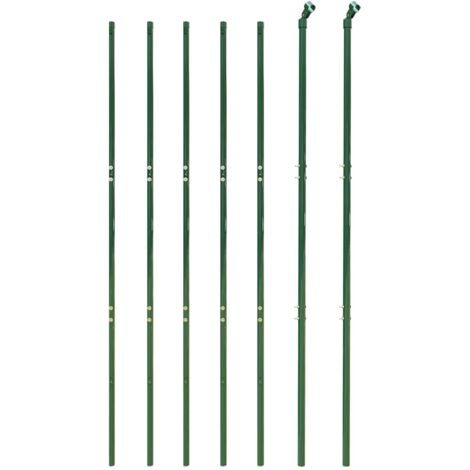 vidaXL Clôture en acier - Clôture en treillis métallique vert 1,6x10 m ...