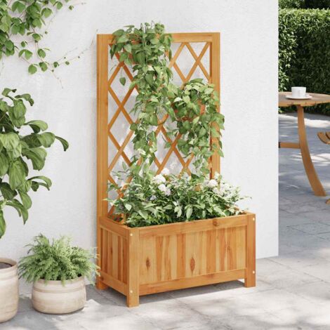 vidaXL Patio - Lit surélevé de jardin avec treillis Bois massif d'acacia