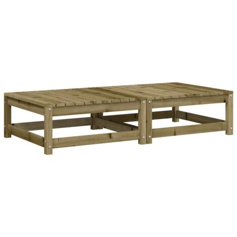 Repose-pieds de jardin vidaXL en pin traité autoclave avec coussin ...