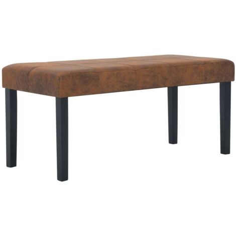Banc d'entrée en bois 106 cm assise marron daim pour se chausser ...