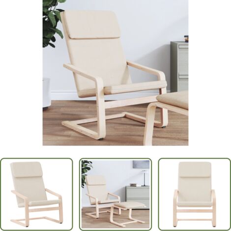 Chaise de repos contre le mal de dos fauteuil relaxation crème et tissu ...