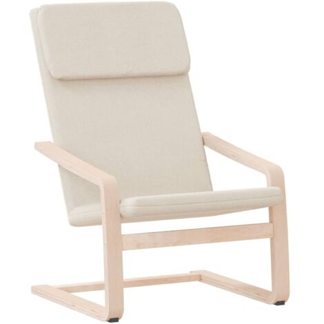 Chaise de repos contre le mal de dos fauteuil relaxation crème et tissu ...