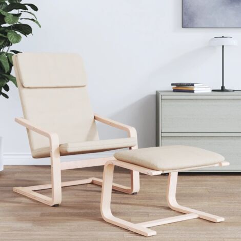 Chaise de repos contre le mal de dos fauteuil relaxation crème et tissu ...