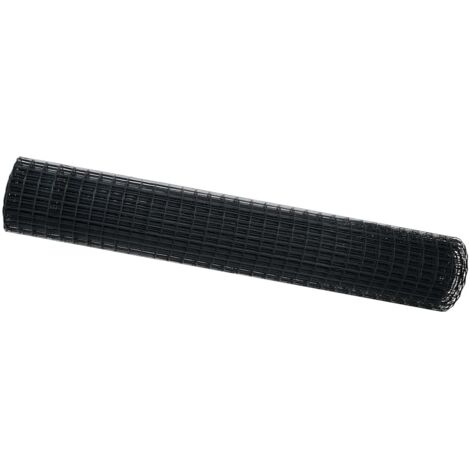 vidaXL Clôture en PVC - Clôture Euro Gris 1,5 x 10 m Fer revêtu de PVC