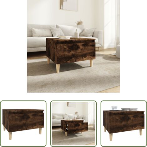 Table d'appoint en bois d'ingénierie chêne fumé avec grand rangement ...