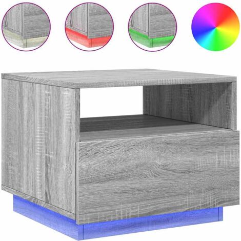 Table basse avec lumieres LED design elegant gris sonoma de salon ...