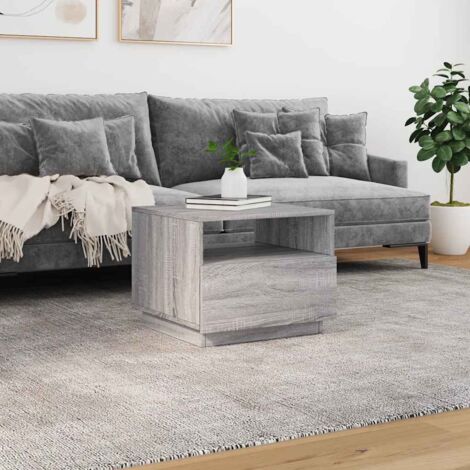 Table basse avec lumieres LED design elegant gris sonoma de salon ...