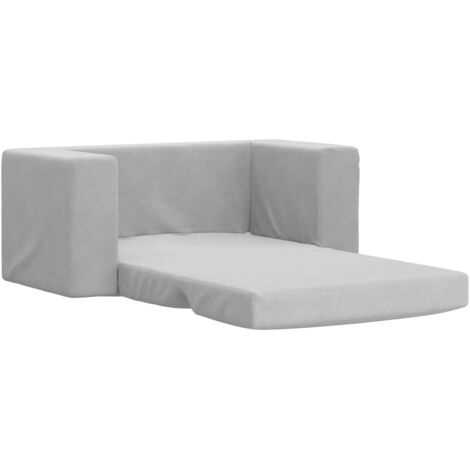 Canapé-lit enfants 2 places en peluche douce fauteuil convertible ...