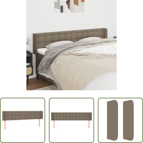 Tête de lit avec oreilles design taupe 183x16 cm revêtement textile ...