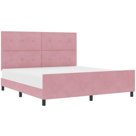 Lit contre le mal de dos 180x200 cm rose velours avec sommier ressorts ...