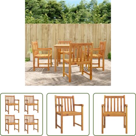 Chaise de jardin confortable en bois exotique lot de 4 fauteuils ...