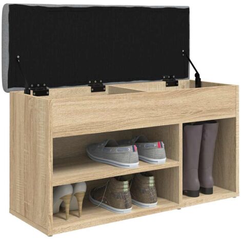 Rangement chaussures banc en chêne sonoma de dimensions 82x32x45,5 cm ...