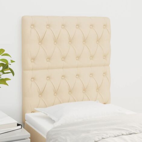 Tête de lit anti-taches crème 80 cm en tissu pour un soutien dorsal ...