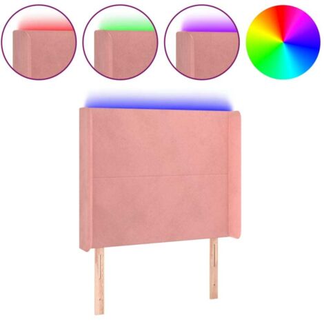 Tête de lit à LED pour chambre de fille rose velours cosy 83cm ...