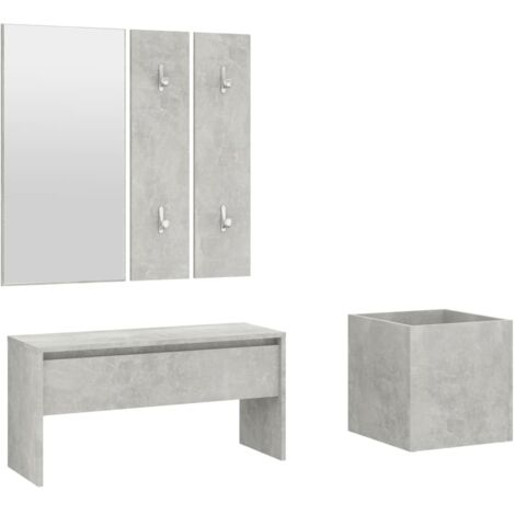 Rangement de couloir design gris béton ensemble de meubles gain de ...