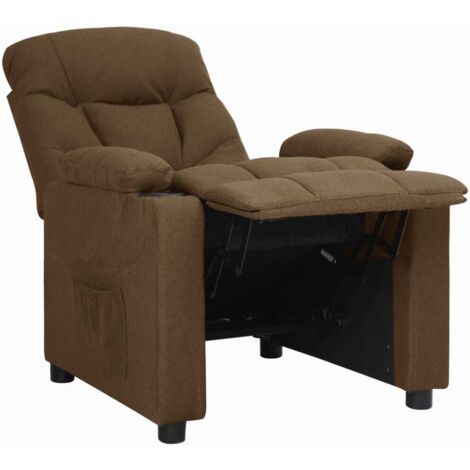 Fauteuil inclinable marron en tissu rembourré à dossier réglable cosy ...
