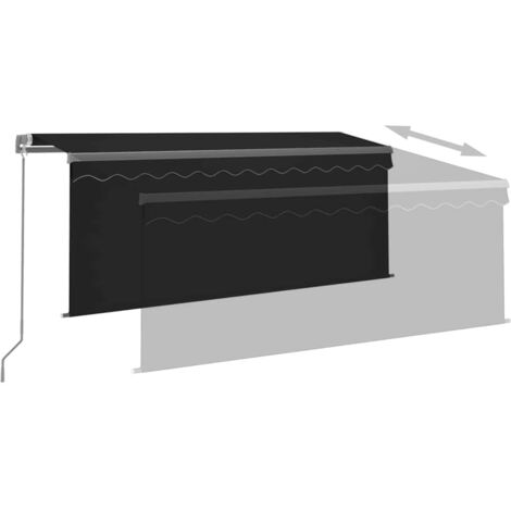 Store rétractable contre la chaleur auvent manuel 3x2,5m LED grise ...