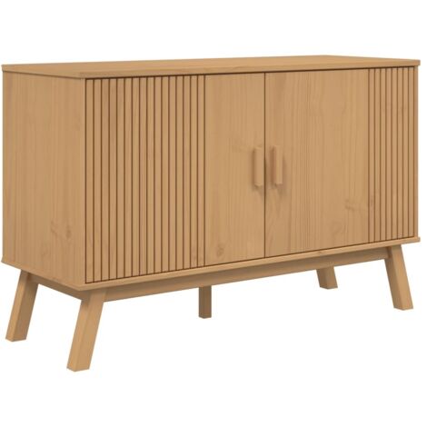 Buffet en bois de pin massif marron 114 cm style rustique chic ...