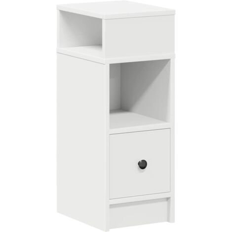 Table de chevet vidaXL blanche en bois d'ingénierie design épuré ...