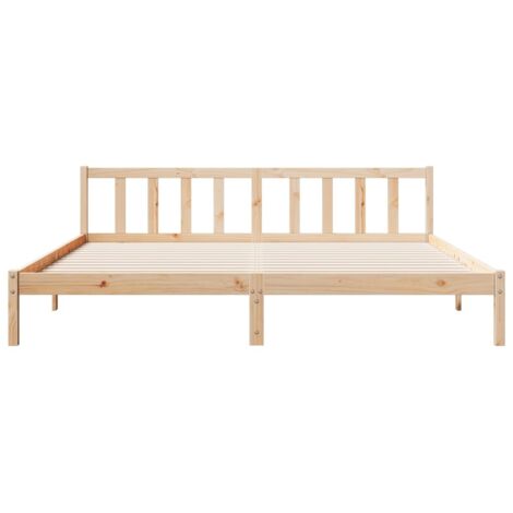 Lit en pin massif 200x220 cm structure de lit double extra longue ...