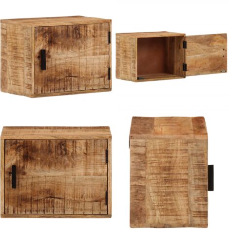 Table de chevet murale 40x30x25 cm bois de manguier massif - Bois de ...